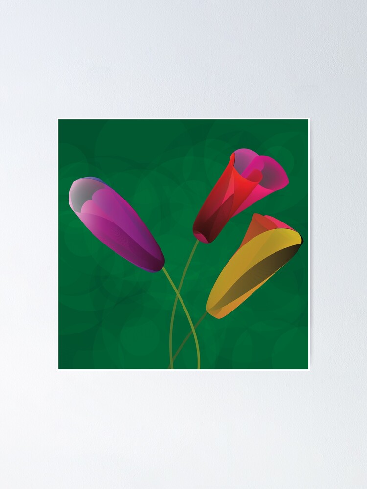 "Retro style flower image generated with algorithmic art" Poster for ...