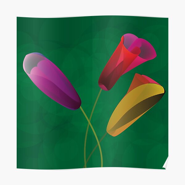 "Retro style flower image generated with algorithmic art" Poster for ...