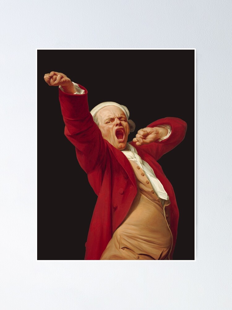 "Funny Art Joseph Ducreux Yawning" Poster for Sale by knightsydesign ...