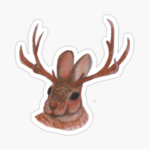 "Jackalope" Sticker by CryptidsInCrocs | Redbubble