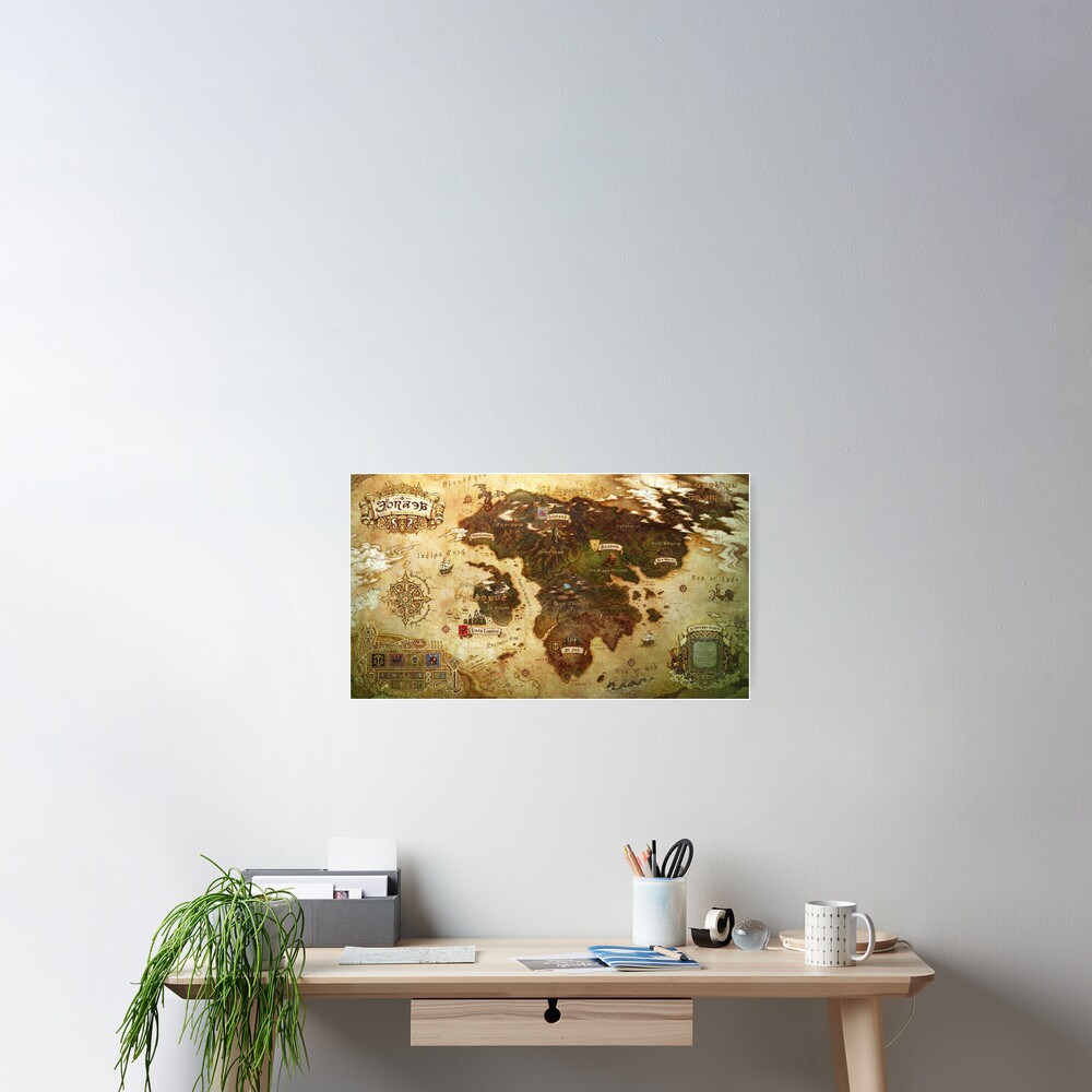 "FFXIV World Map" Poster for Sale by SwanDive | Redbubble