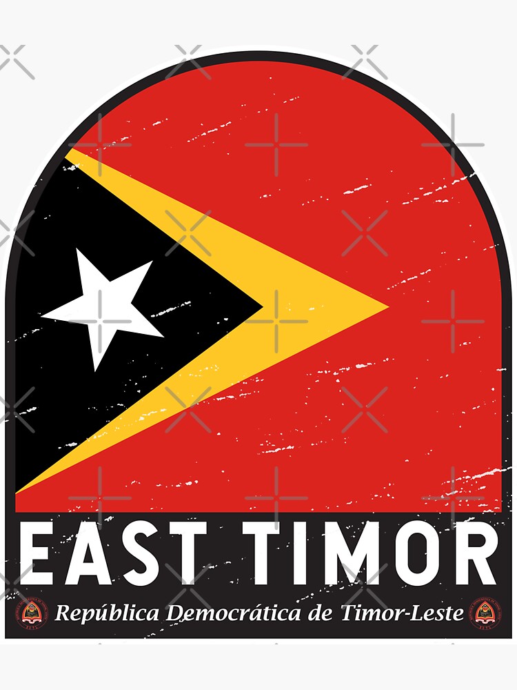 "East Timor Flag Emblem Distressed Vintage" Sticker for Sale by ...