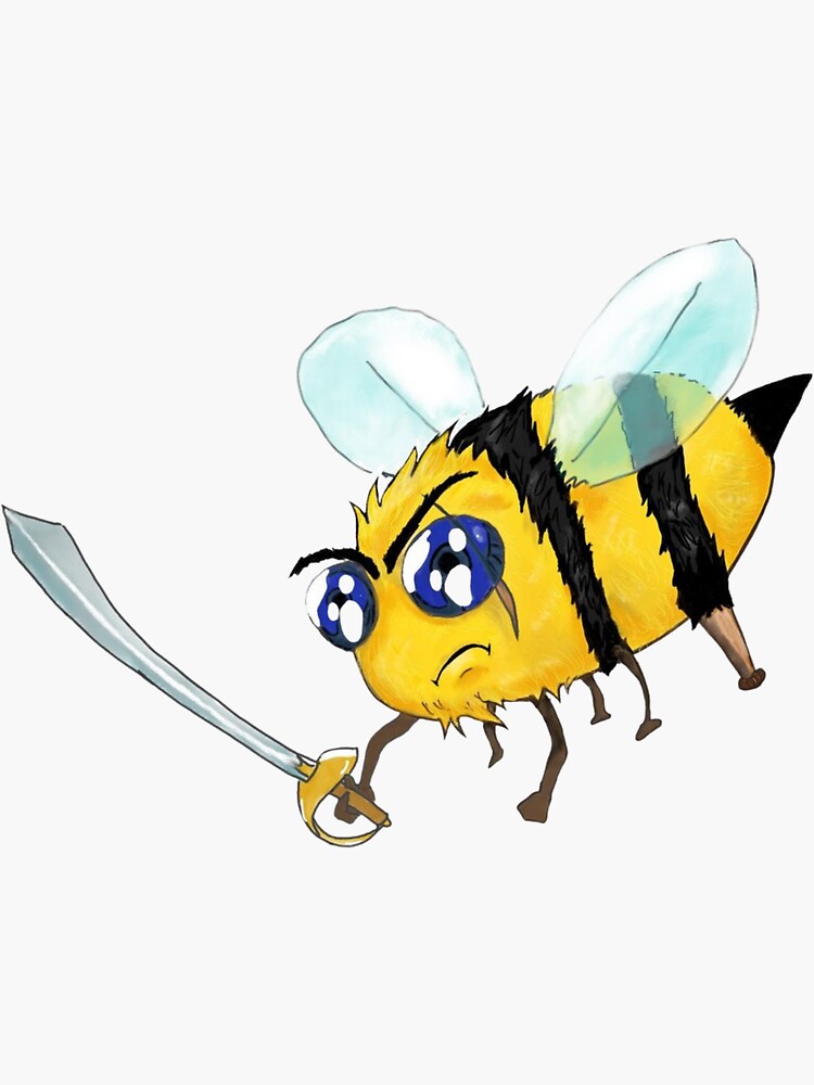 "Pirate Bee " Sticker for Sale by brettallyndraws | Redbubble