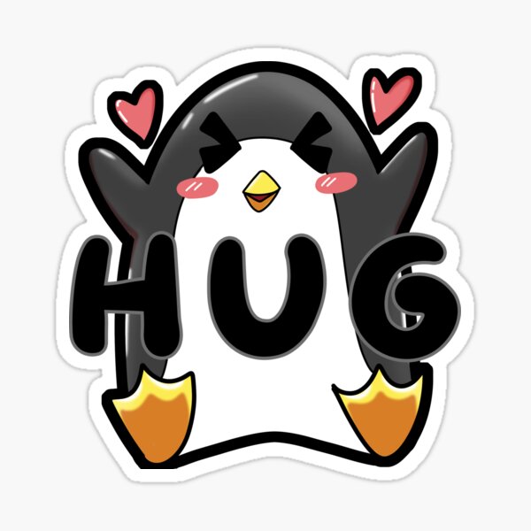 "Cute Kawaii Chibi Penguin Hug" Sticker for Sale by Shaniki-art | Redbubble