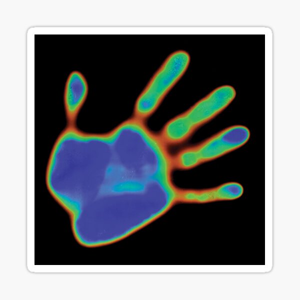 "thermal handprint" Sticker for Sale by antoinekankan | Redbubble