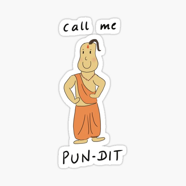 "A Pun-Pundit" Sticker for Sale by floatytoons | Redbubble