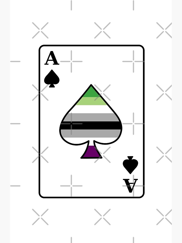 "Aromantic Asexual Pride Ace of Spades Card (green and purple flag ...