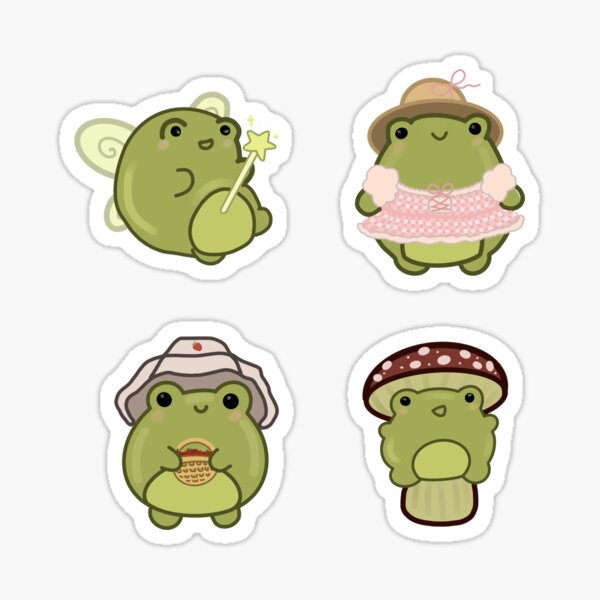 "Cottagecore Frog Sticker Pack set of 4" Sticker for Sale by bworton28 ...