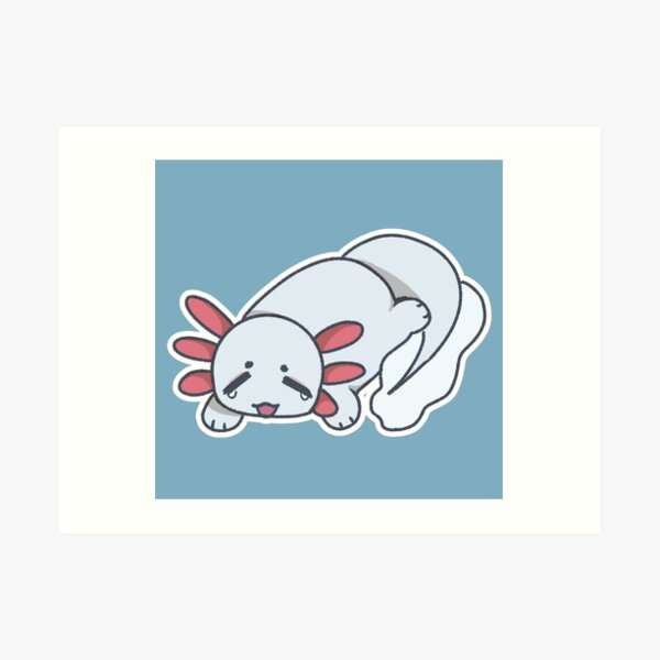 "Light blue axolotl " Art Print for Sale by bummerland | Redbubble