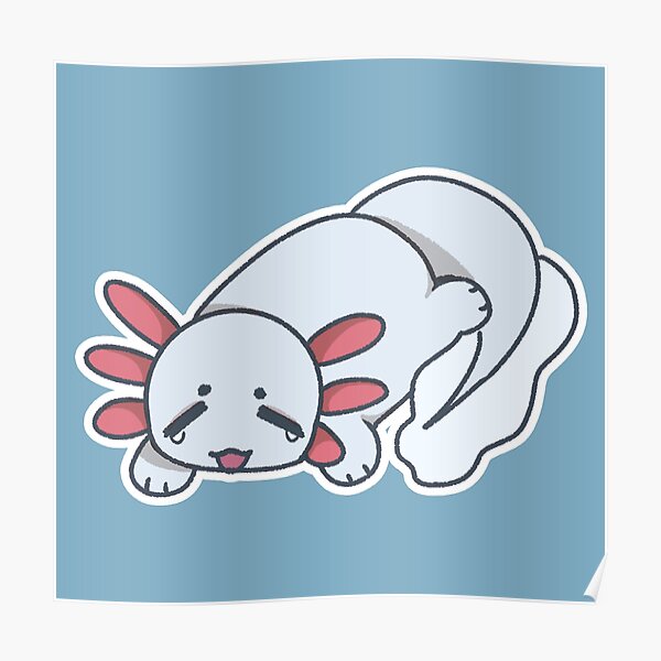 "Light blue axolotl " Poster for Sale by bummerland | Redbubble