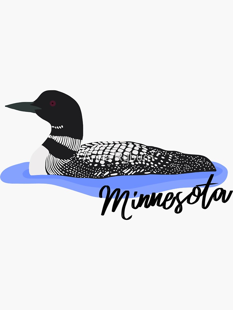 "Common Loon Minnesota Drawing" Sticker for Sale by annaryburn | Redbubble