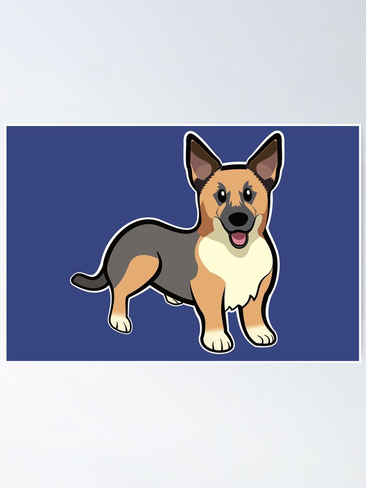 "Corman Shepherd (German Shepherd Corgi Mix)" Poster for Sale by ...