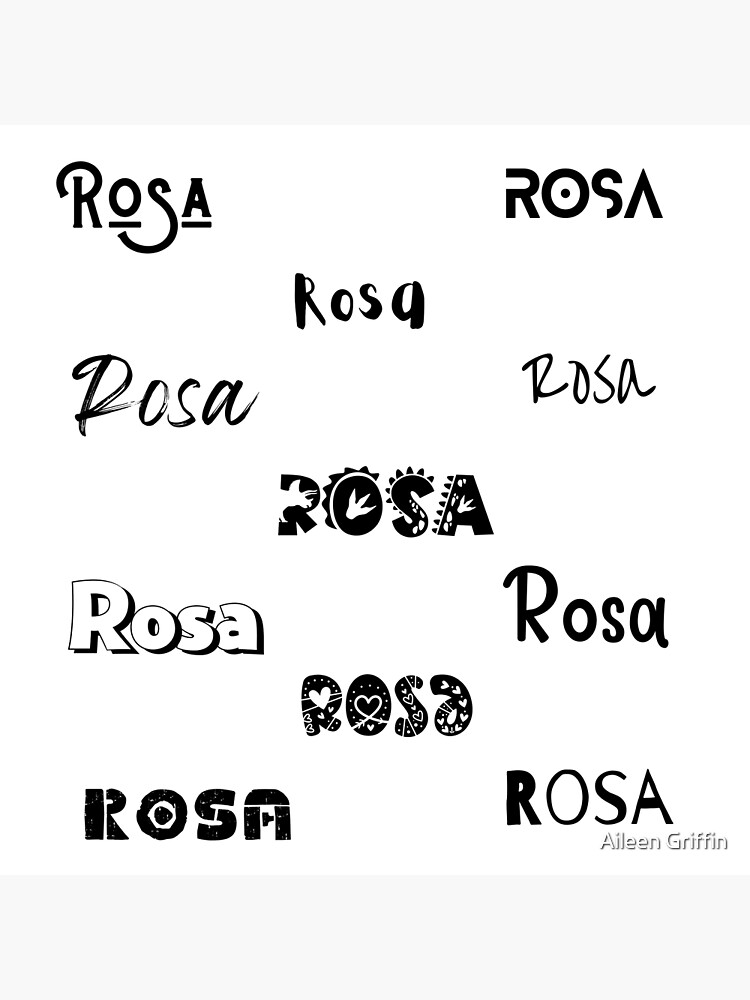 "Rosa stickers in 10 different fonts" Photographic Print for Sale by ...