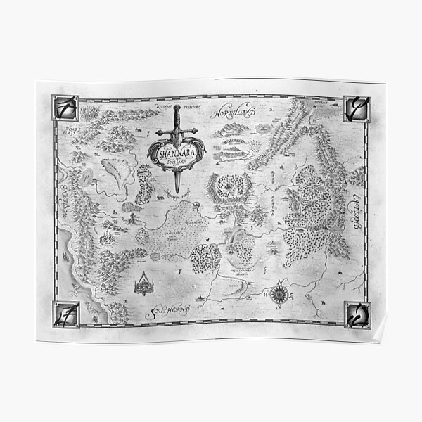 "Shannara map" Poster for Sale by SwanDive | Redbubble