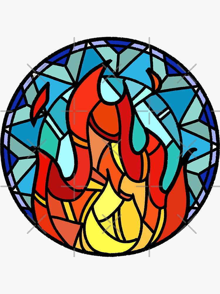 "The First Flame - Stained Glass Flame" Sticker for Sale by Pastel ...