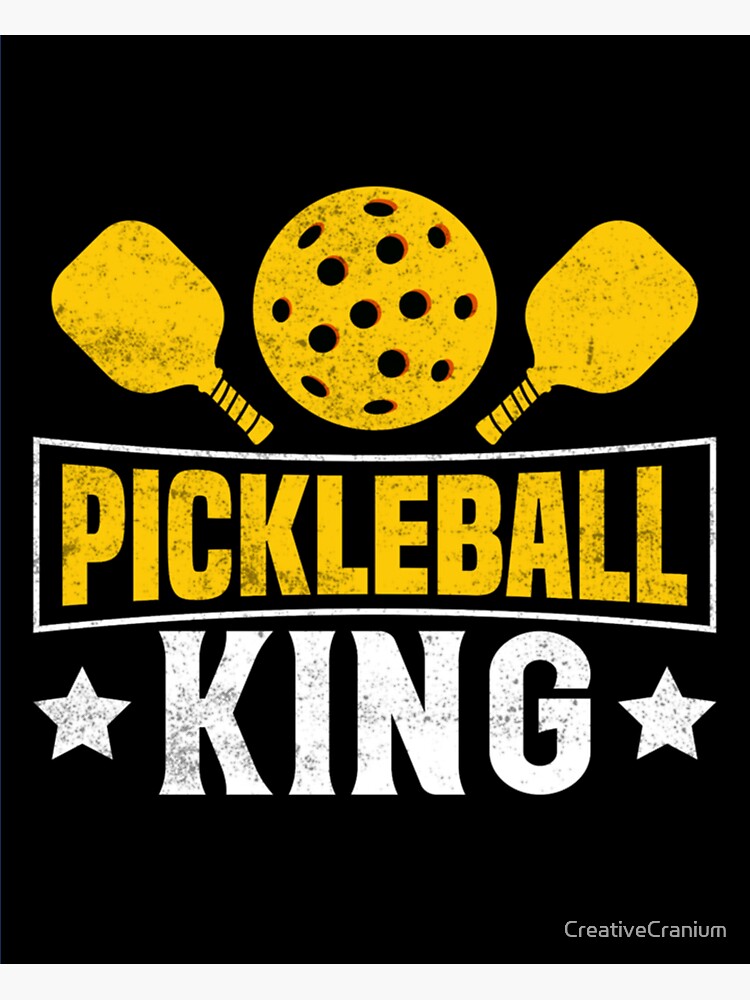 "Pickleball - Pickleball King - Black Background" Sticker for Sale by ...