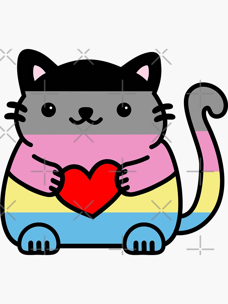 "Polygender Pride Flag Kitty" Sticker for Sale by ilexdesigns | Redbubble