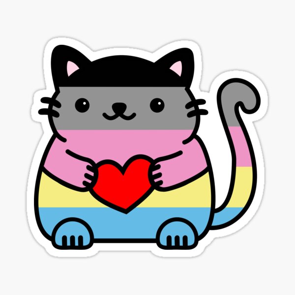 "Polygender Pride Flag Kitty" Sticker for Sale by ilexdesigns | Redbubble