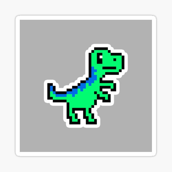 "Green and Blue Pixelated T-Rex " Sticker for Sale by JayArtStore ...