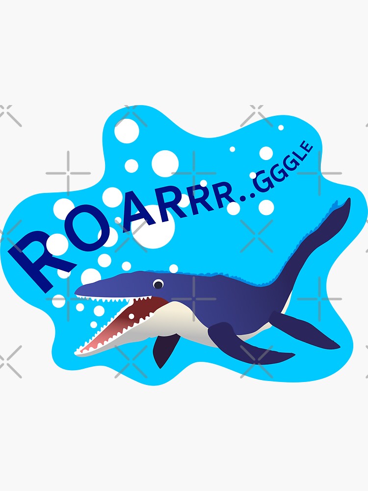 "Funny mosasaurus dinosaur sticker" Sticker for Sale by Design-Brave ...