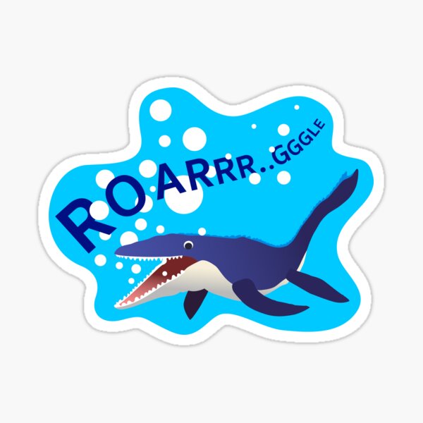 "Funny mosasaurus dinosaur sticker" Sticker for Sale by Design-Brave ...