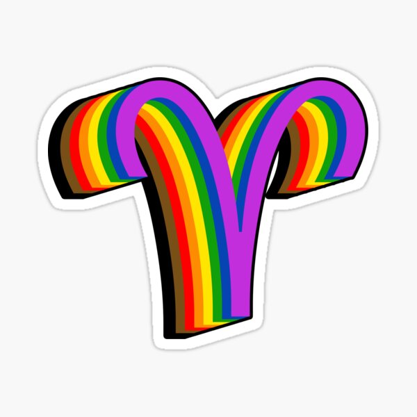 "zodiac pride: aries (rainbow flag)" Sticker for Sale by vdoes | Redbubble