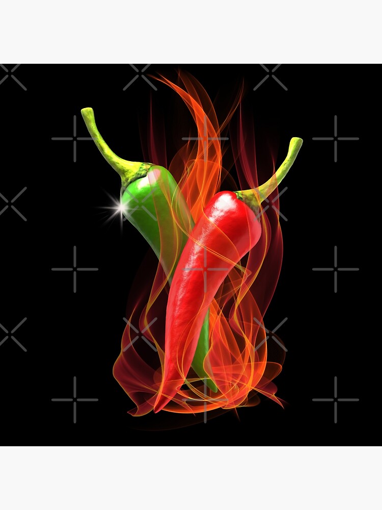 "Burning Chilli Peppers..A dramatic design using red and green spicy ...