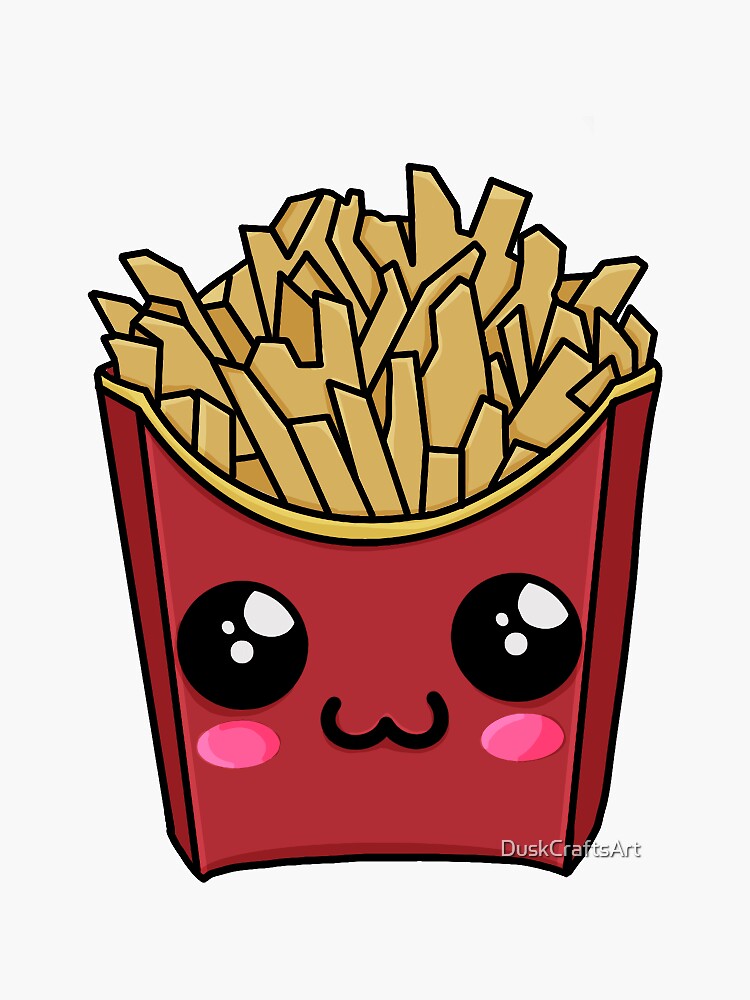 "Kawaii Chips" Sticker for Sale by DuskCraftsArt | Redbubble