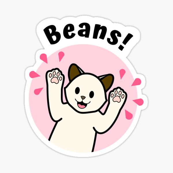 "Cat Beans!" Sticker for Sale by JustFuzzyArt | Redbubble