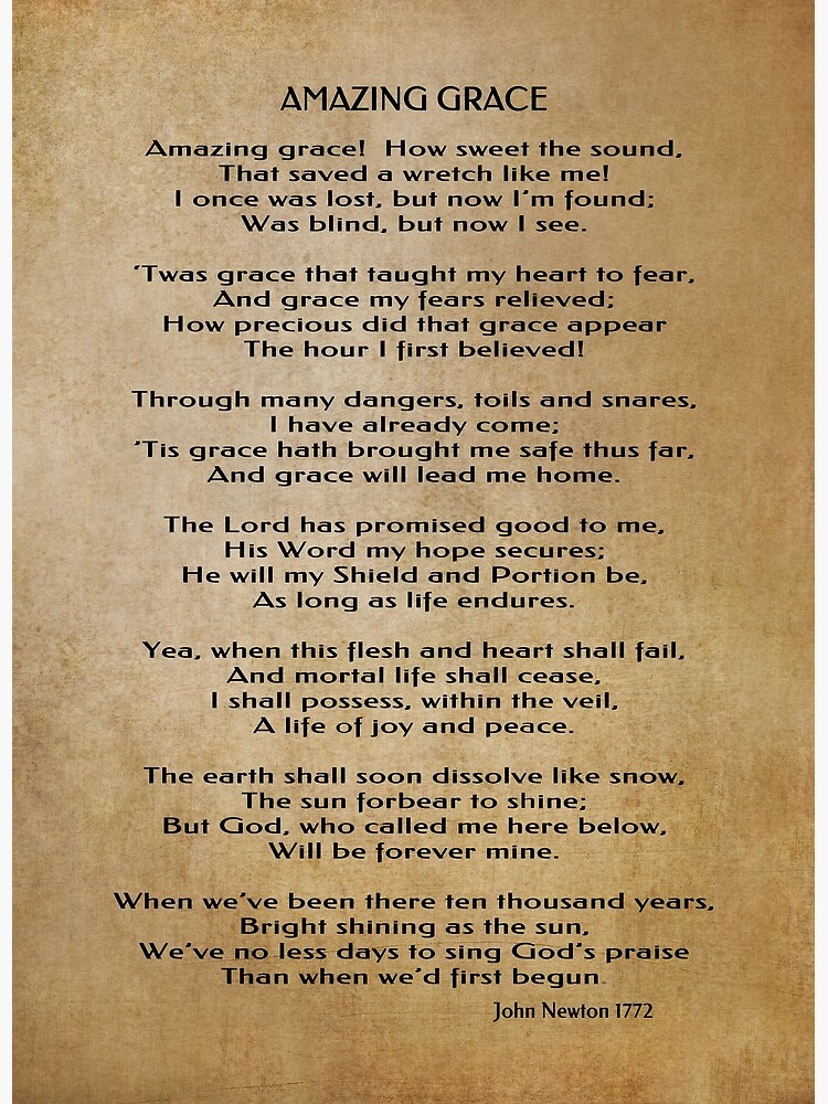 Amazing Grace Poem Amazing Grace Lyrics | PDF