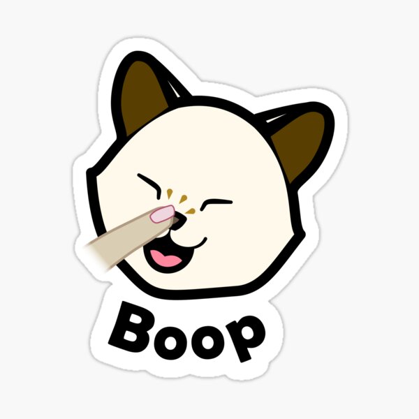 "Cat Boop Snoot" Sticker for Sale by JustFuzzyArt | Redbubble