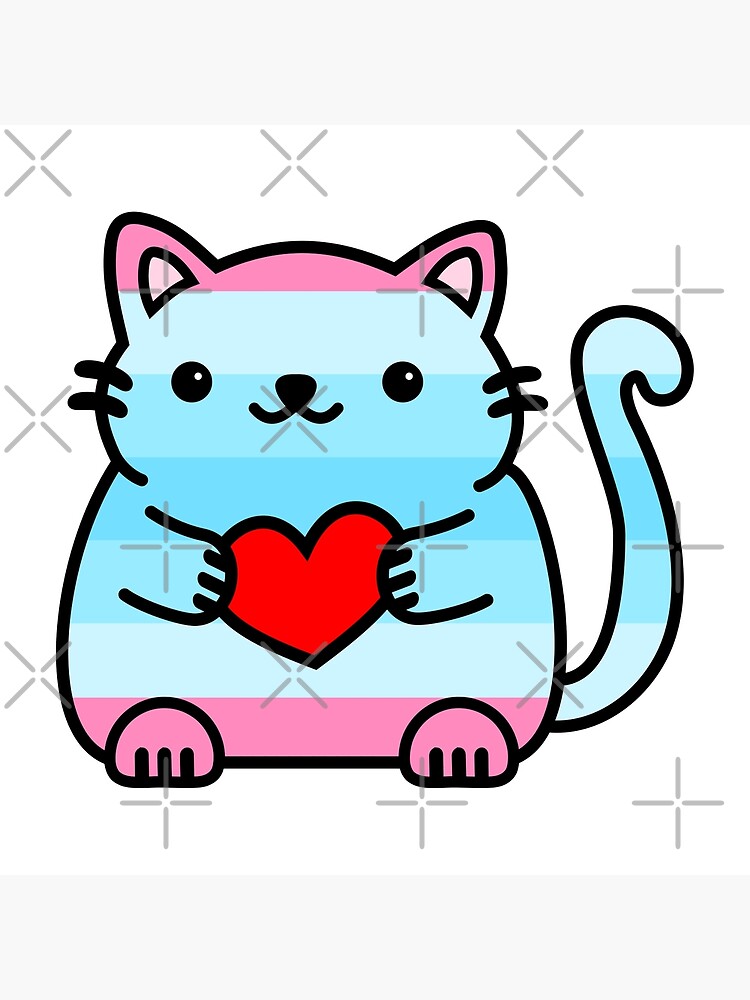 "Transmasculine Pride Flag Kitty" Poster for Sale by ilexdesigns ...