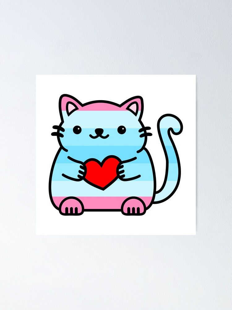 "Transmasculine Pride Flag Kitty" Poster for Sale by ilexdesigns ...