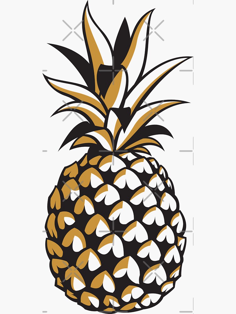 "Pineapple, Gold Pineapple" Sticker for Sale by Fashionxj | Redbubble