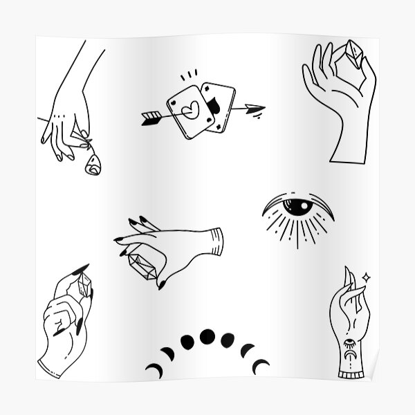 "Witch Hand Holding Gemstones, Sacred Wiccan Symbols, Witch Stuff Pack ...