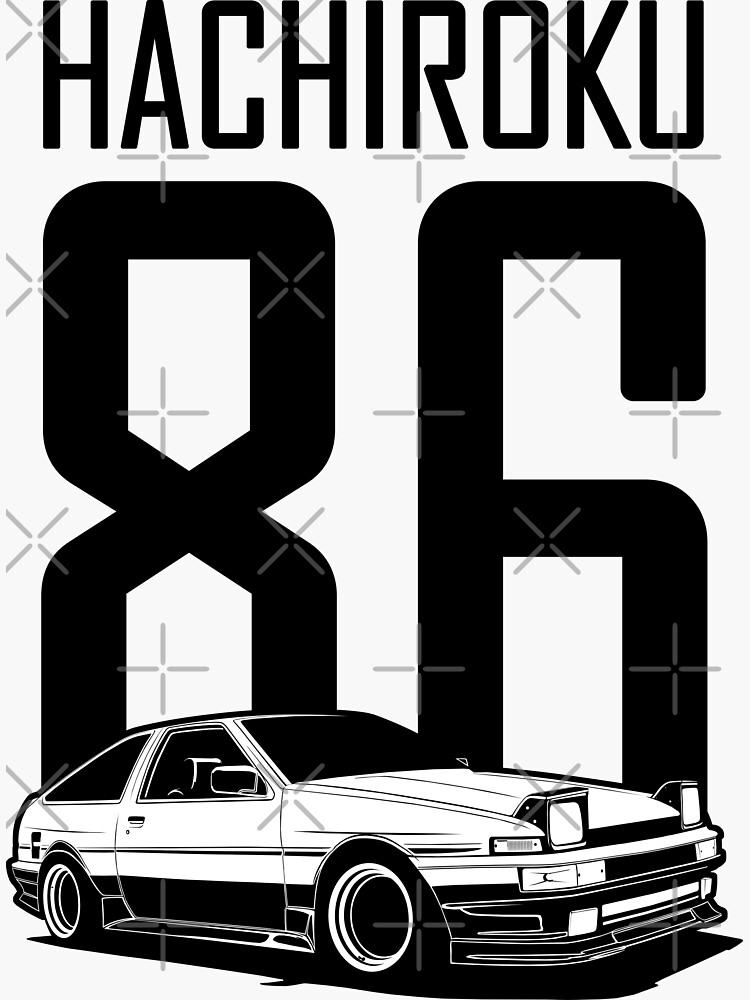 "Toyota AE86 Hachiroku" Sticker for Sale by RACING FACTORY | Redbubble