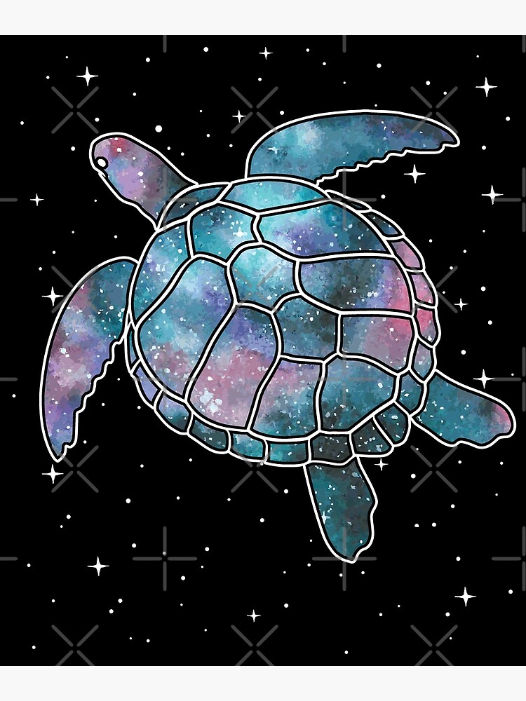 "Space Sea Turtle Milky Way Galaxy Nebula Universe Gift" Poster for ...