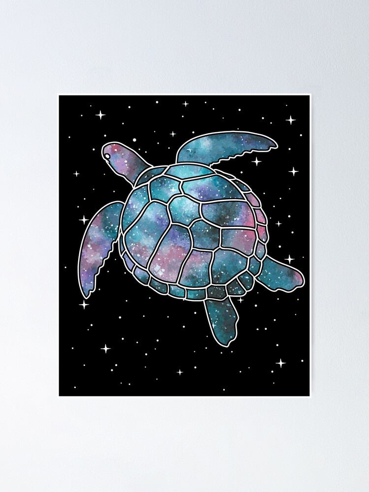 "Space Sea Turtle Milky Way Galaxy Nebula Universe Gift" Poster for ...