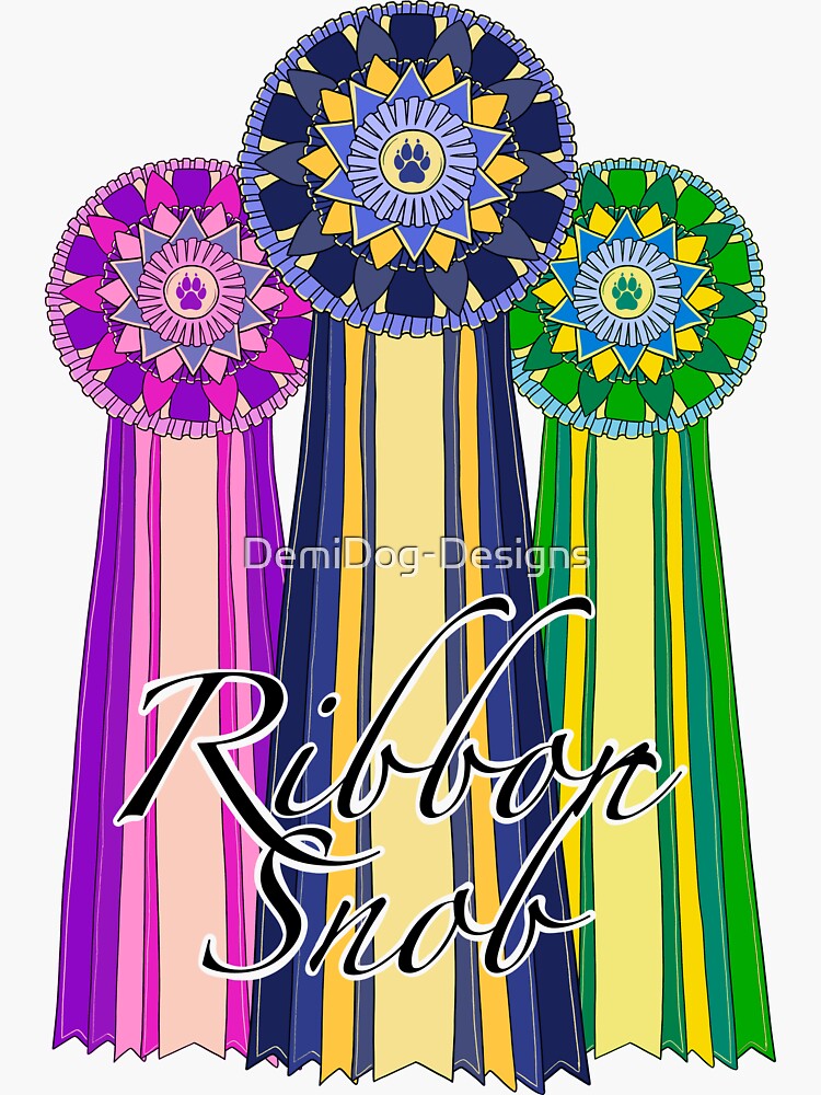 "Ribbon Snob" Sticker for Sale by DemiDog-Designs | Redbubble