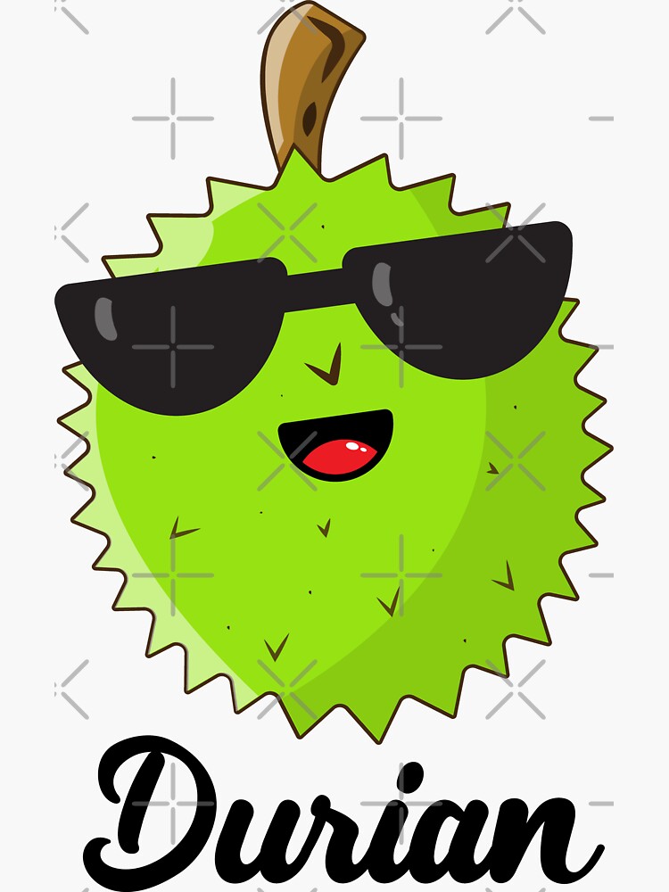 "Durian Funny Quotes with glasses" Sticker for Sale by Ab9ary-Brand ...