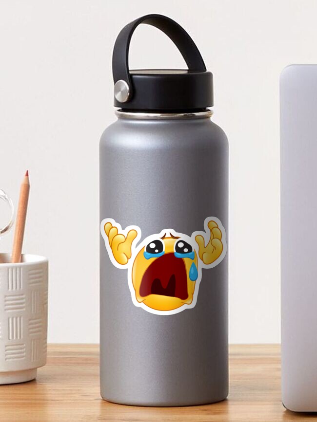 "Noooooooo Teared Up Emoji" Sticker for Sale by sooperfish | Redbubble