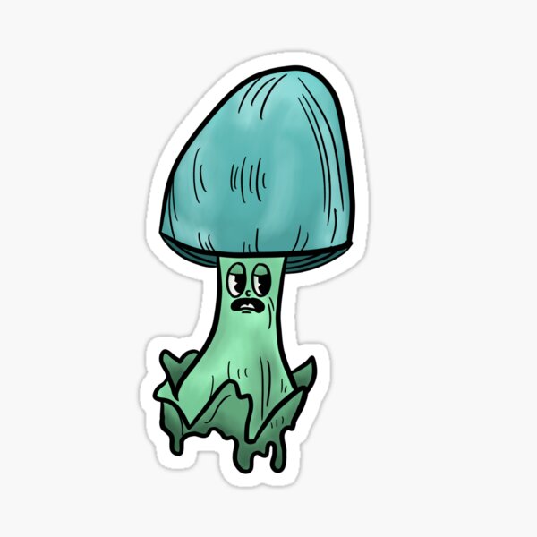 "Trippy Blue Mushroom Guy" Sticker for Sale by joslynn-rose | Redbubble