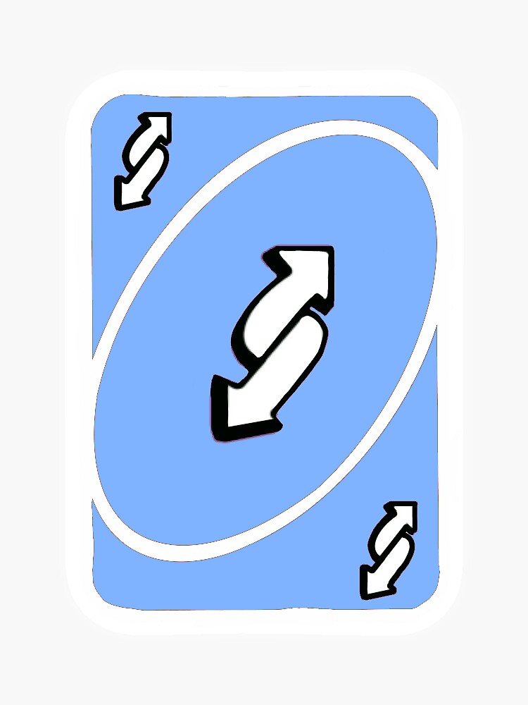"Light Blue Uno Reverse Card" Sticker for Sale by PinknLethal | Redbubble