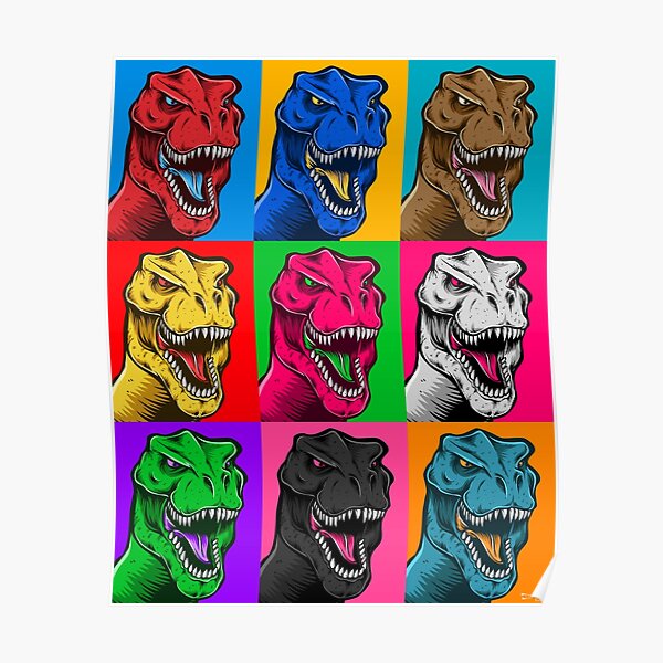 "T-Rex Pop Art" Poster for Sale by Donovanolson | Redbubble