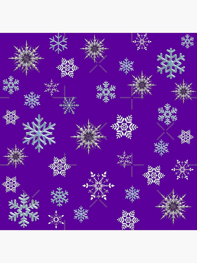 "Snowflakes on purple background, regular grid design. Small flakes ...