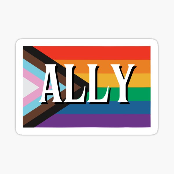 "LGBTQIA+ Pride Ally Flag" Sticker by socialbylindsay | Redbubble