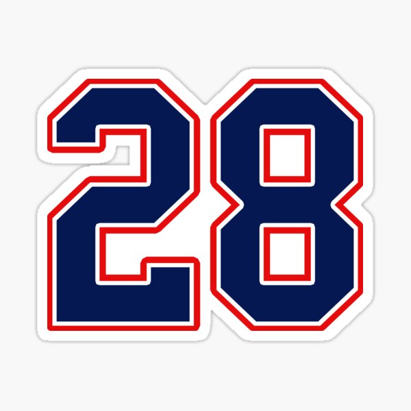 "Number Twenty Eight 28 Sports Jersey" Sticker for Sale by MSBDesign ...