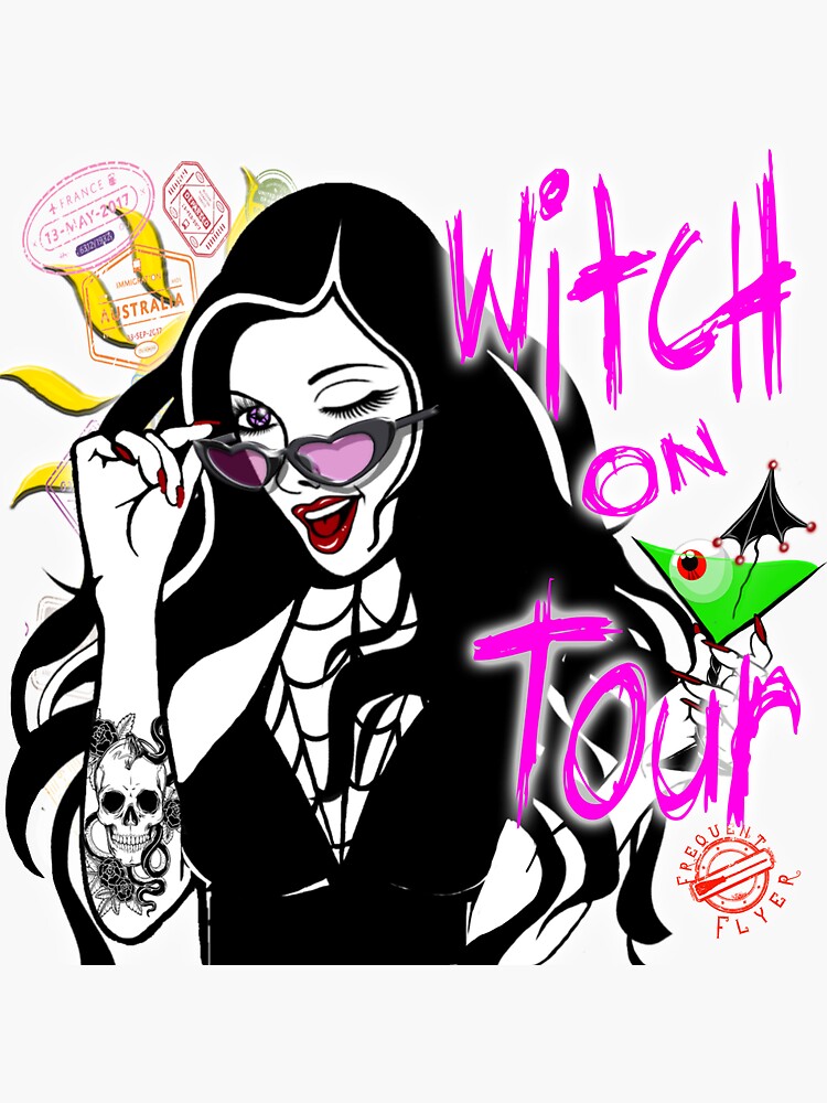 "Witch on Tour by The Funky Witch " Sticker for Sale by TheFunkyWytch ...