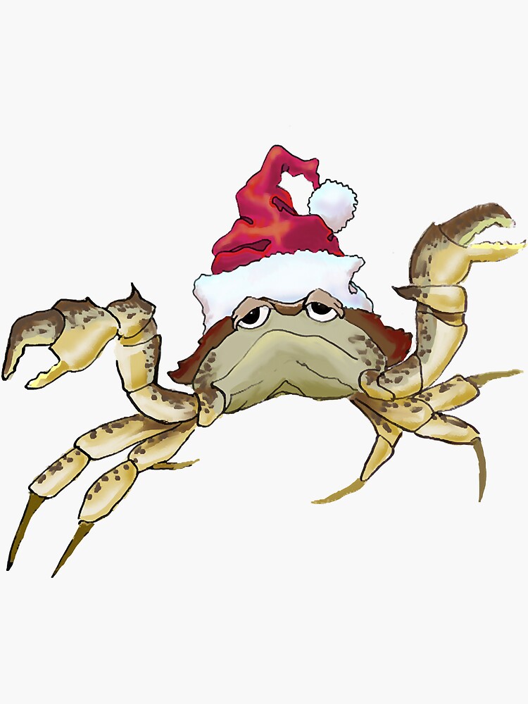 "Santa Crab " Sticker for Sale by JessicaMo27750 | Redbubble
