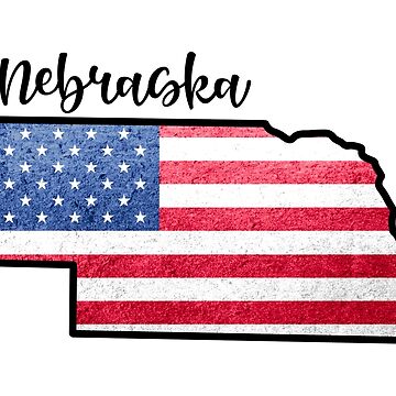 "Nebraska State Outline with Patriotic USA American Flag" Canvas Print ...